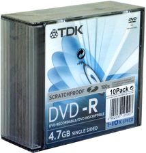 Nośnik danych PLYTA TDK DVD-R 4.7GB 8X SLIM 10 SCRATCHPROOF (DVD-R47SPSCEC10P-L) - Opinie i ceny ...