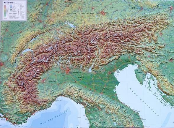 Mapa ścienna Alpy. Mapa plastyczna (trójwymiarowa). - Ceny i opinie ...