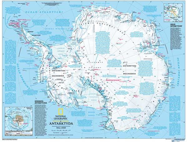 Mapa ścienna Antarktyda - mapa fizyczna. Mapa ścienna. - Ceny i opinie ...