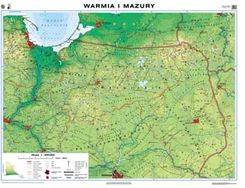 Mapa ścienna Warmia i Mazury. Mapa regionalna ogólnogeograficzna ...