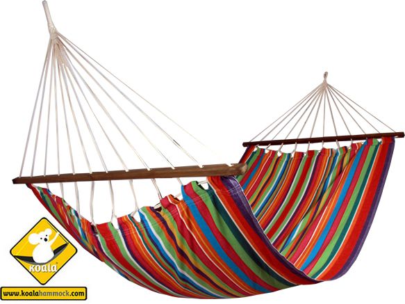 Hamak Hamaki z Drążkiem Koala Hamak z Drążkiem Szeroki Multiple Stripes ...