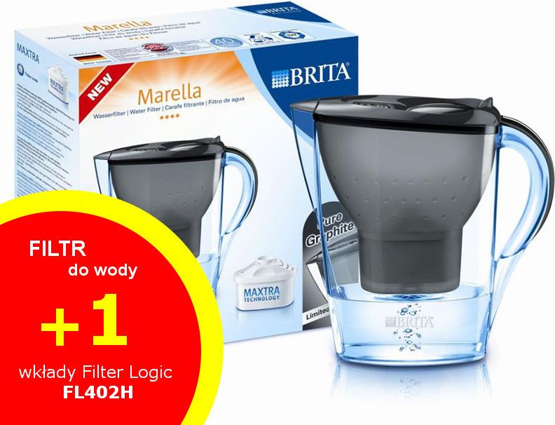 Dzbanek filtrujący Brita Marella Cool Grafitowy 2,4L + 1szt filtrów ...