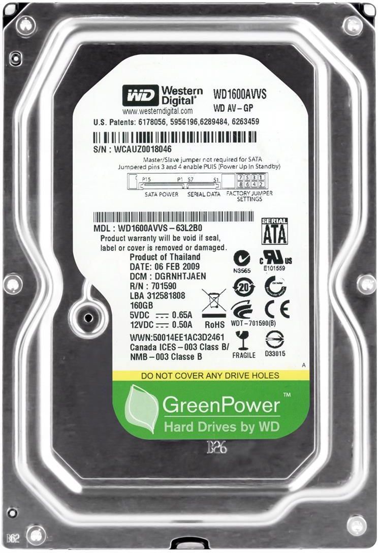 Dysk twardy WD AV-GP 160GB SATA2 7200rpm 16MB (WD1600AVVS) - Opinie i ...