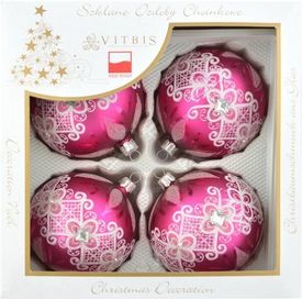 Vitbis Bombki Dekorowane różowy, turkus, szampan 4szt. - Opinie i ...