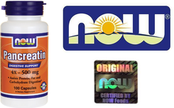Preparat medycyny naturalnej Now Foods Pancreatin (Pankreatyna) 4x500mg ...