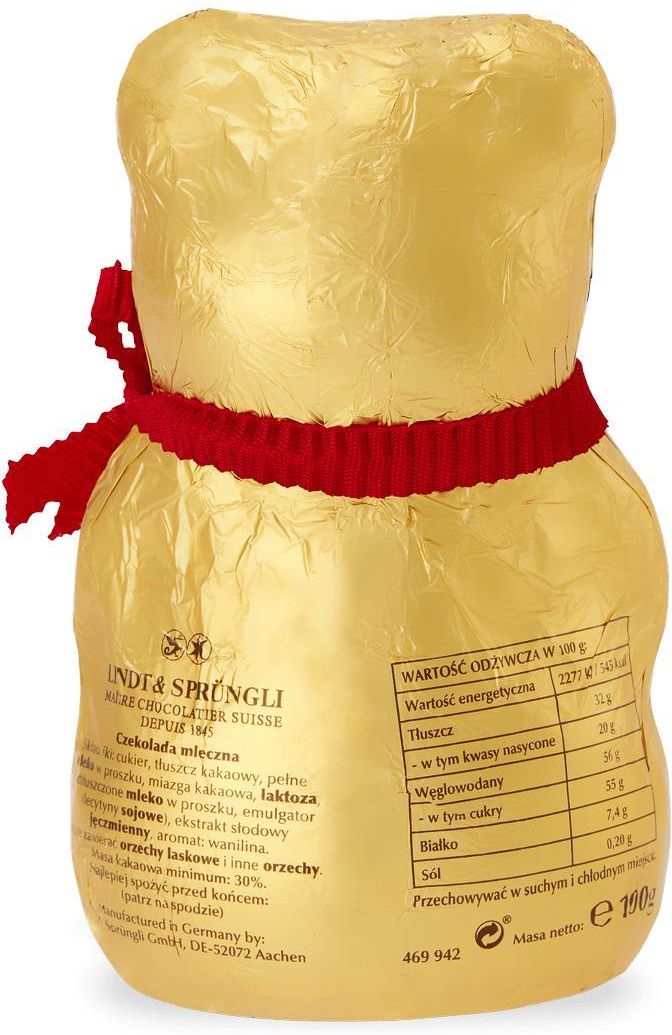 Lindt Lindor Bear Milk Miś Z Mlecznej Czekolady 100G - Ceny i opinie ...