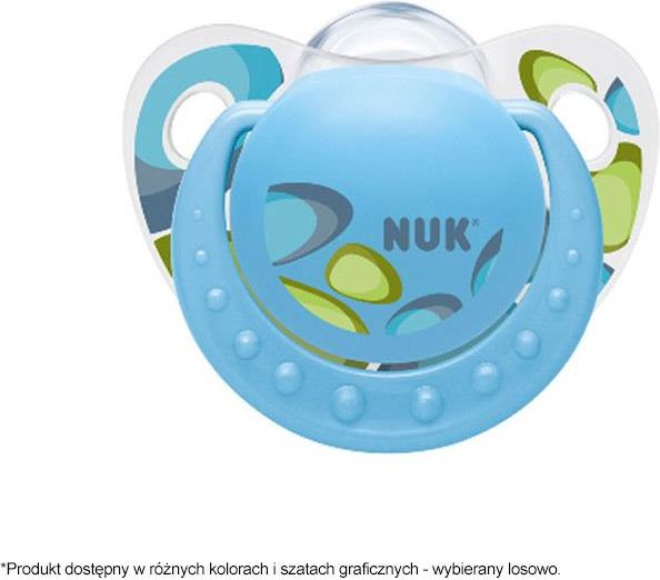 NUK smoczek silikonowy, uspokajający, TRENDLINE Adore, Kamyki, rozmiar 2, 6-18 miesięcy, 1 ...
