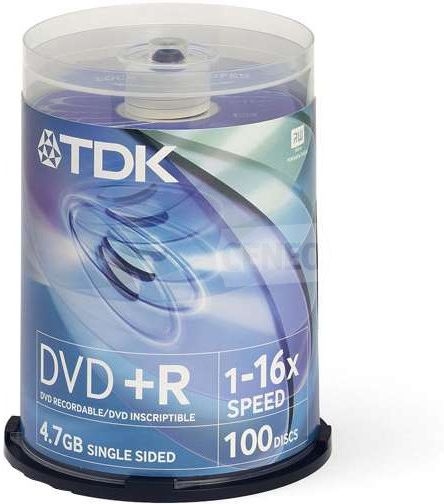 Nośnik danych TDK DVD+R 4.7GB 16x Cake 100szt (DVD+R47CBED100) - Opinie i ceny na Ceneo.pl