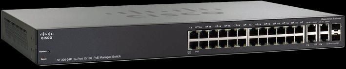 CISCO SF300-24PP 24-PORT 10/100 POE+ MANAGED SWITCH W/GIG UPLINKS ...