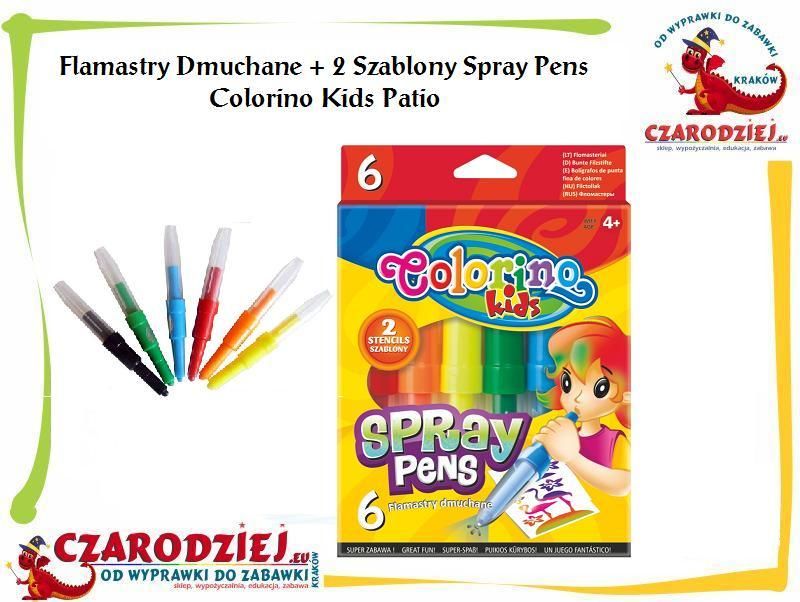Patio Flamastry Dmuchane 6 Kolorów Spray Pens Colorino Kids - Ceny i ...
