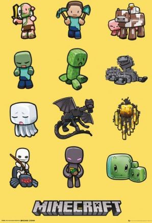 Minecraft postacie - plakat - Opinie i atrakcyjne ceny na Ceneo.pl