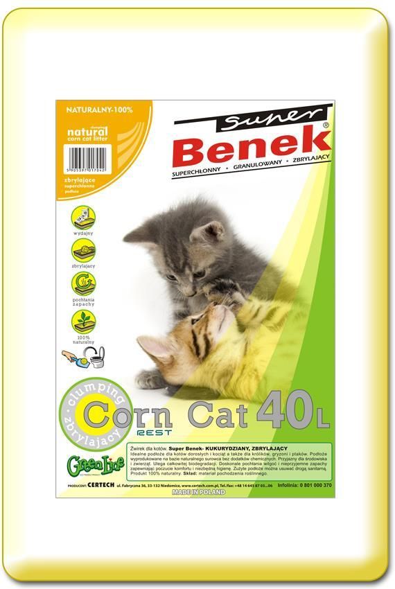 Benek Super Benek CORN Cat Naturalny - 40 l - Ceny i opinie - Ceneo.pl