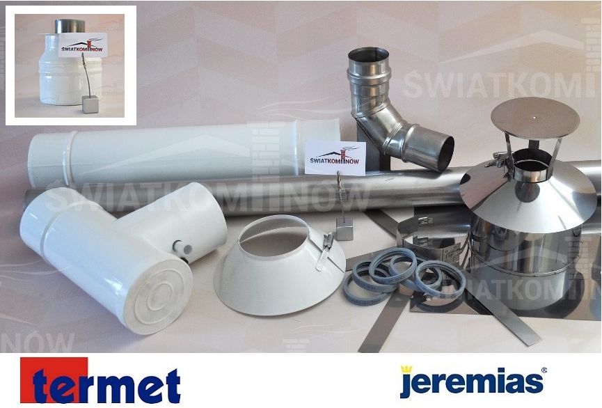 System kominkowy Termet Jeremias Zestaw 4 Kominowy 60/100-80/125 Do Kotłów Kondensacyjnych ...