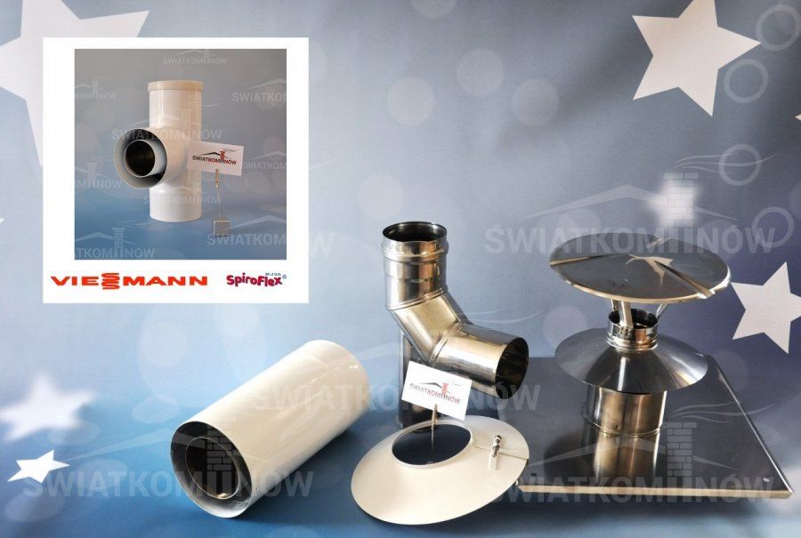System kominkowy Viessmann Spiroflex Zestaw Biały 80/125 W Szacht Kominowy Do Kotłów ...