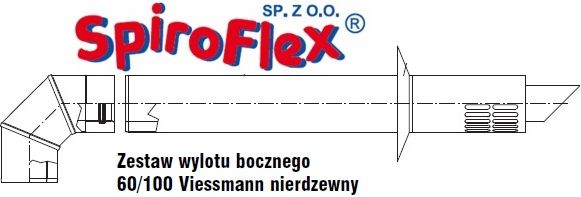 System kominkowy Viessmann Spiroflex Inox 60/100 Zestaw Wylotu Bocznego Kominowy Do Kotłów ...