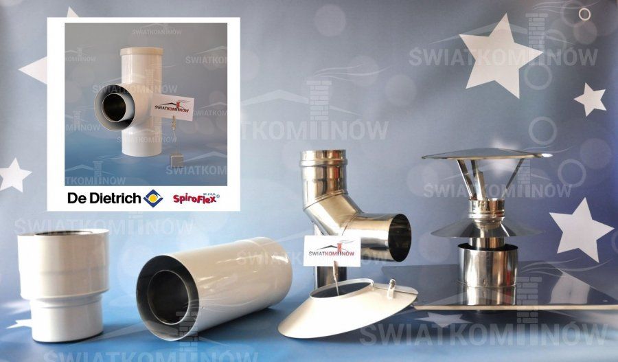 System kominkowy De Dietrich Spiroflex Biały 80/125 Zestaw W Szacht Kominowy Do Kotłów ...