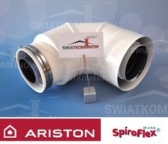 Ariston Spiroflex Adapter Biały Ark Kolano 90° 60/100-80/125 Złączka Do Kotła Sx-Td-Aarkb ...