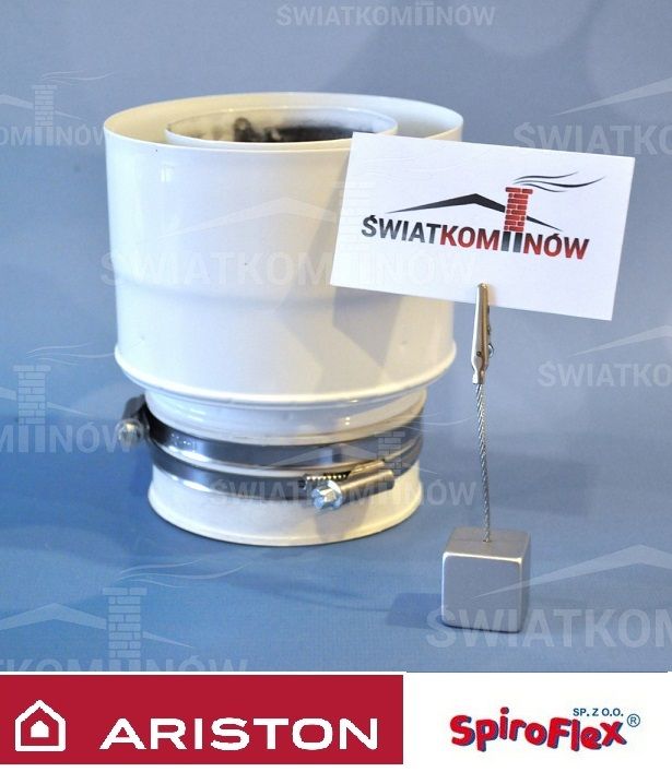 System kominkowy Ariston Spiroflex Adapter Biały Ar 60/100-80/125 Złączka Do Kotła Sx-Td-Aarb ...