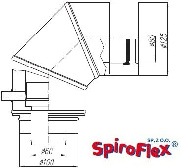 System kominkowy Vaillant Spiroflex Adapter Biały Vk Z Odskraplaczem Kolano 90° 60/100 Na 80/125 ...