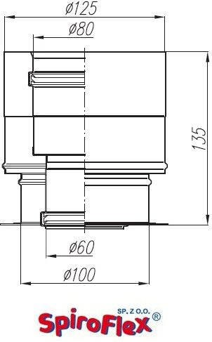 System kominkowy Junkers Spiroflex Adapter Biały Jc Z Odskraplaczem 60/100 Na 80/125 Złączka Do ...