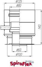 System kominkowy Immergas Spiroflex Adapter Inox 60/100-80/125 Im Z Odskraplaczem Złączka Do ...