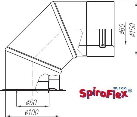 System kominkowy Immergas Spiroflex Adapter Imk 60/100 Na 60/100 Kolano 90 ° Złączka Do Kotła Sx ...