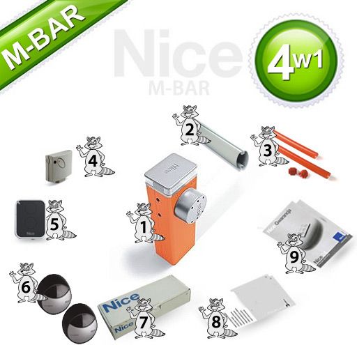 Nice M5Bar 4W1 Zestaw Szlaban Elektromechaniczny - Ceny i opinie - Ceneo.pl