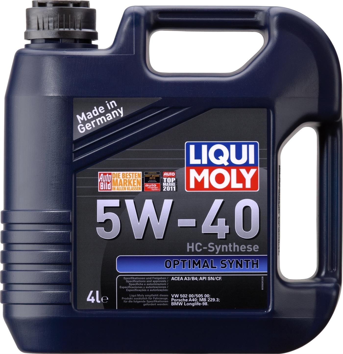 Olej silnikowy Liqui Moly Optimal Synth 5W40 4 L - Opinie i ceny na ...