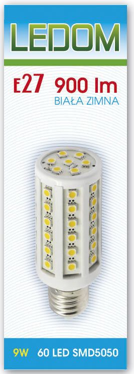 Ledom LED E27 60 SMD 5050 9W 90W 900lm 230V Zimna 4056 - Opinie i ...