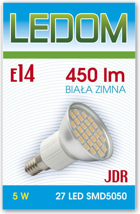 Ledom LED E14 27 SMD 5050 5W 50W 450lm 230V Zimna 4247 - Opinie i ...
