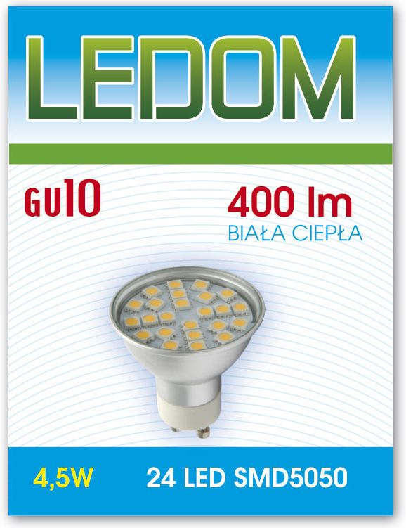 Ledom LED GU10 24 SMD 5050 4.5W 45W 400lm 230V Ciepła 4162 - Opinie i ...