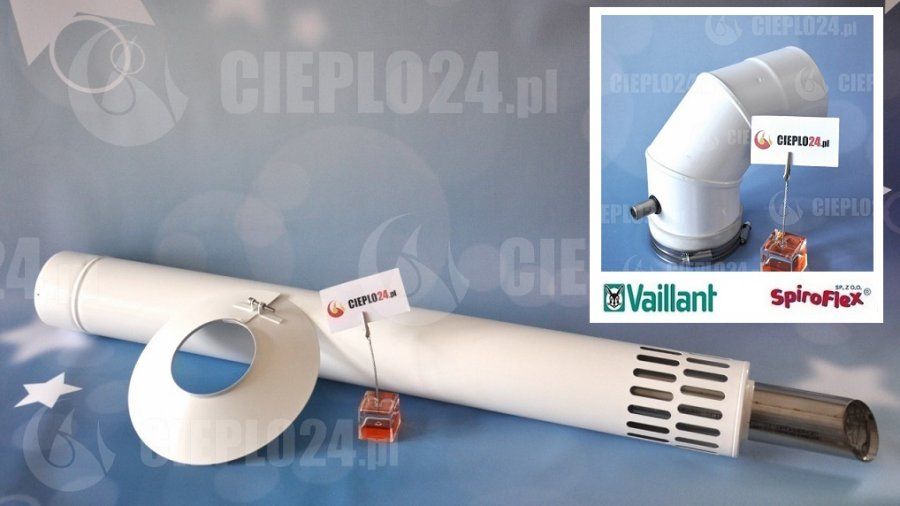 System kominkowy Spiroflex Zestaw Kominowy Biały Vaillant 60/100 Wyrzut Boczny Z Odskraplaczem ...
