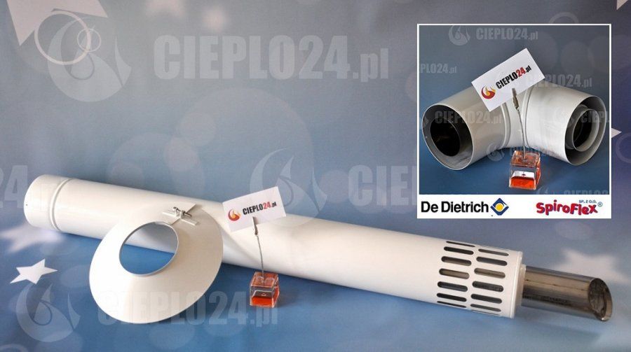 System kominkowy Spiroflex Zestaw Kominowy Biały De Dietrich 60/100 Wyrzut Boczny Z Kolanem Do ...