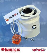 System kominkowy Spiroflex Adapter Immergas Im Biały Z Odskraplaczem 80/125 Złączka do Kotła Sx ...