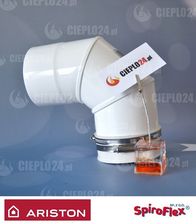 System kominkowy Spiroflex Adapter Ariston Ark 60/100 Kolano 90° Złączka do Kotła Sx-Td-60 ...