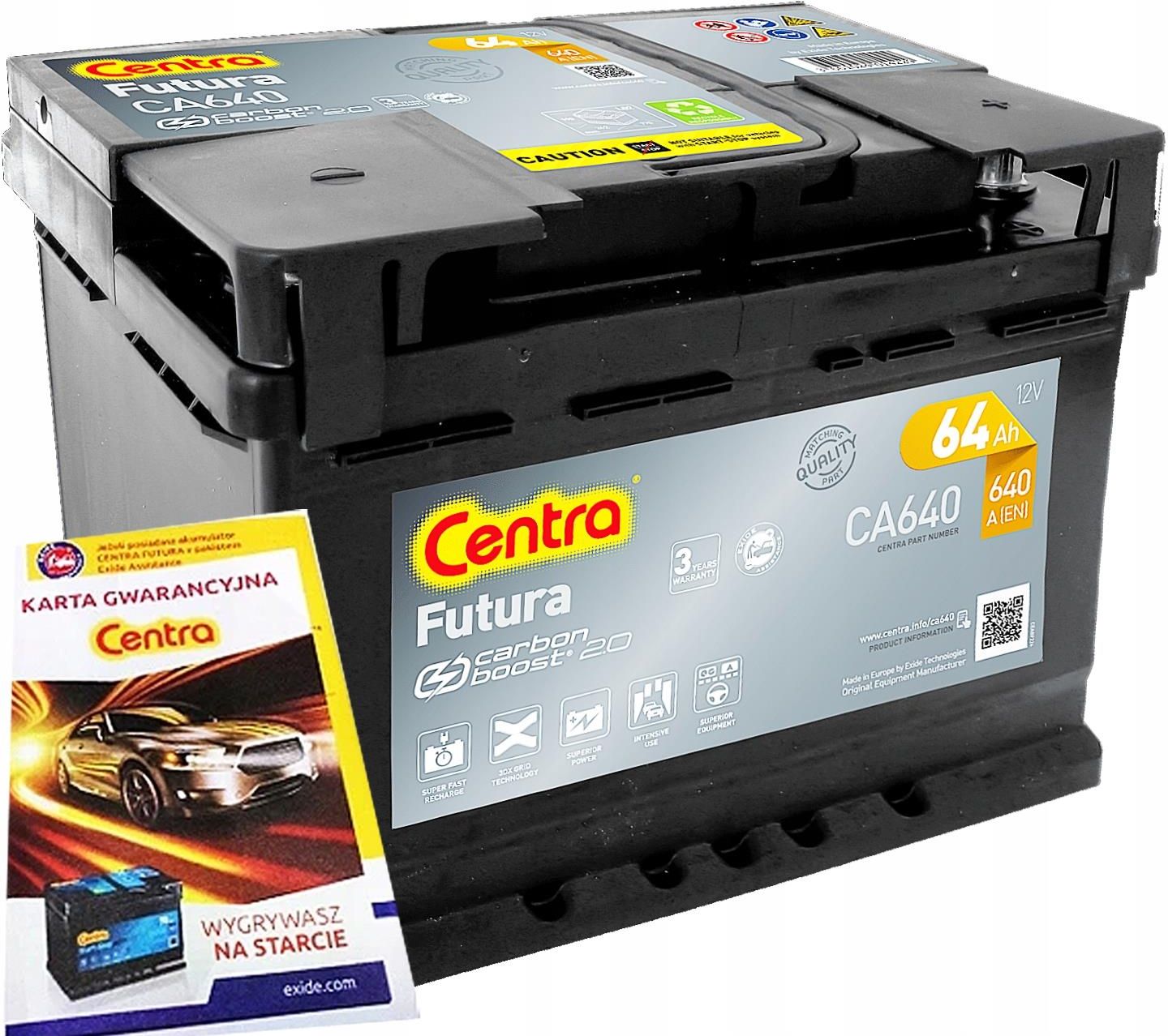 CENTRA CA640 FUTURA P+ 64AH/640A - Opinie i ceny na Ceneo.pl