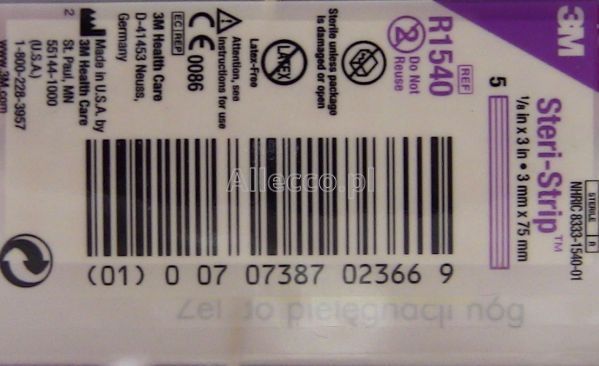 STERI-STRIP Plaster do zamykania do zamykania ran 3 mm x 75mm 1 szt ...