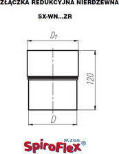 System kominkowy Spiroflex Złączka Redukcyjna Fi 120 Stal Nierdzewna Sx ...