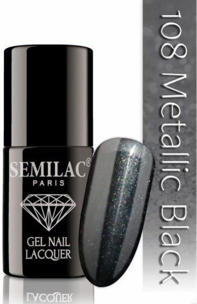Semilac Lakier Hybrydowy 108 Metallic Black 7ml - Opinie i ceny na Ceneo.pl
