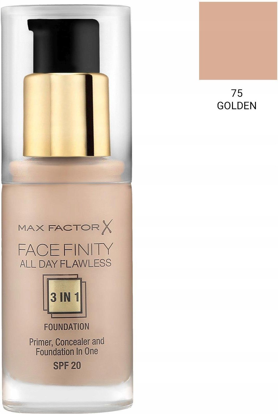 Max Factor Facefinity All Day Flawless 3 in 1 Foundation 75 Golden ...