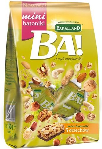 BAKALLAND BA! Mini Batoniki 5 orzechów (10 szt) - Ceny i opinie - Ceneo.pl