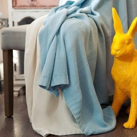 Grand Design Koc bawełniany jasno niebieski 130x170cm - Opinie i ...