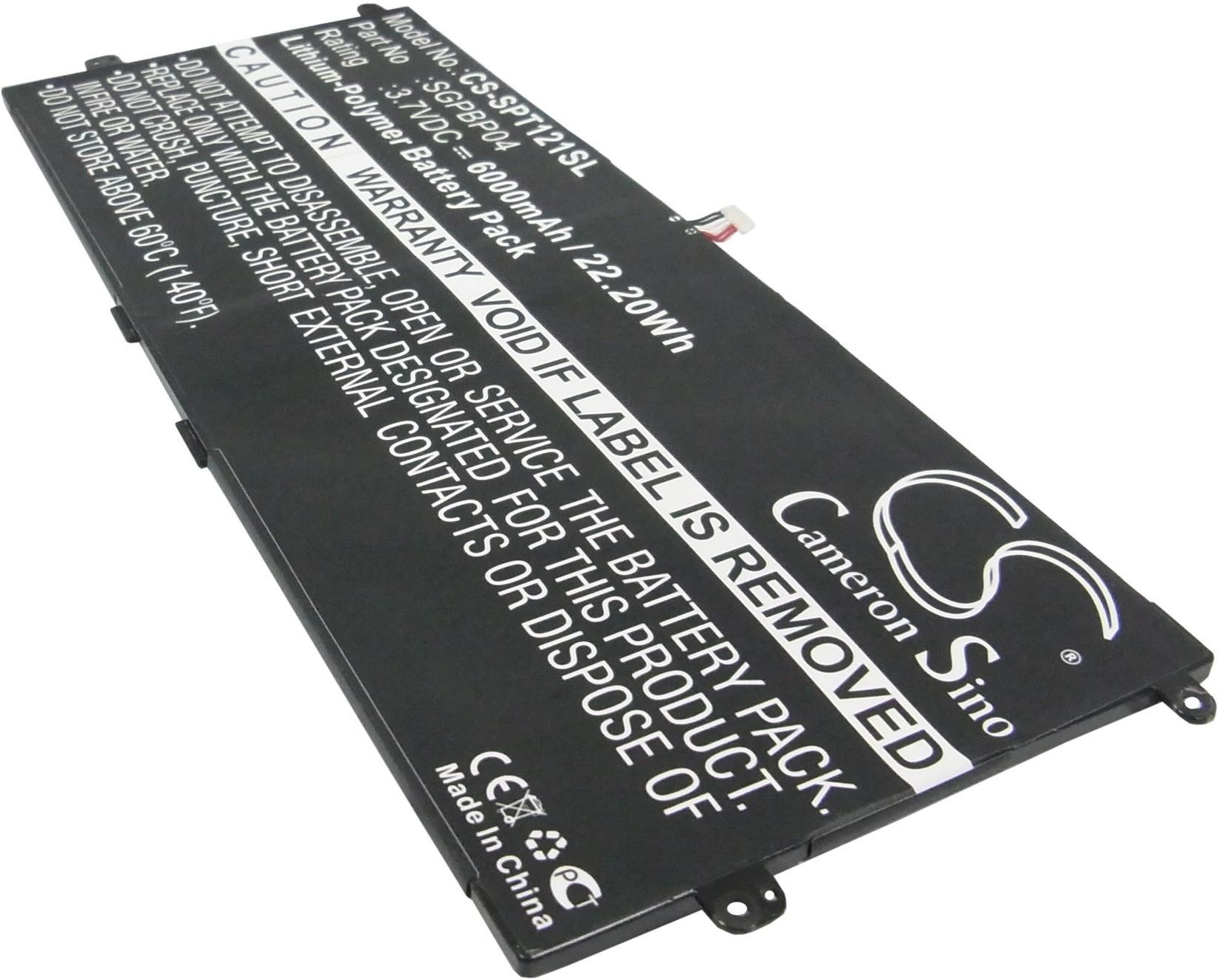 Cameron Sino Sony Tablet S Sgpbp04 6000Mah 22.20Wh Li-Polymer 3.7V (Cs ...