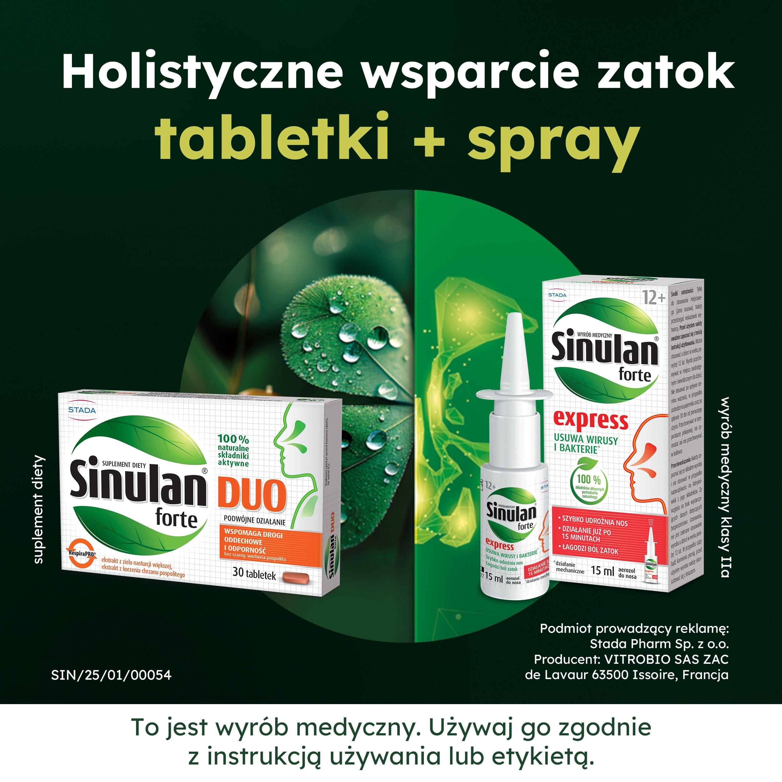 Sinulan Duo Forte Tabletki powlekane wspierające układ oddechowy i ...