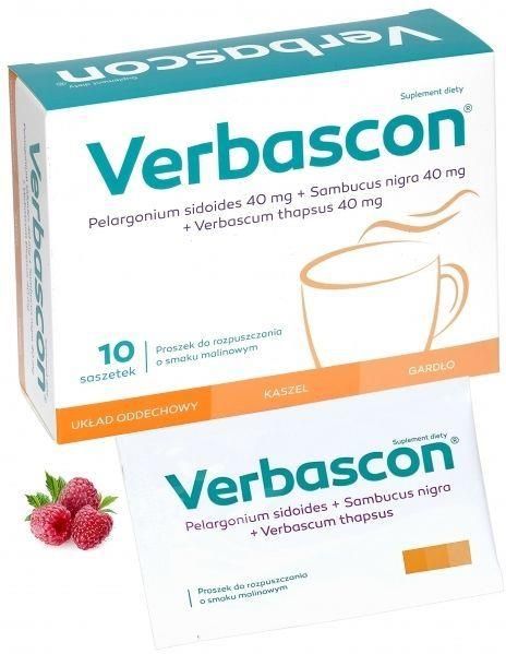 Polski Lek Verbascon x 10 sasz smak malinowy - Opinie i ceny na Ceneo.pl