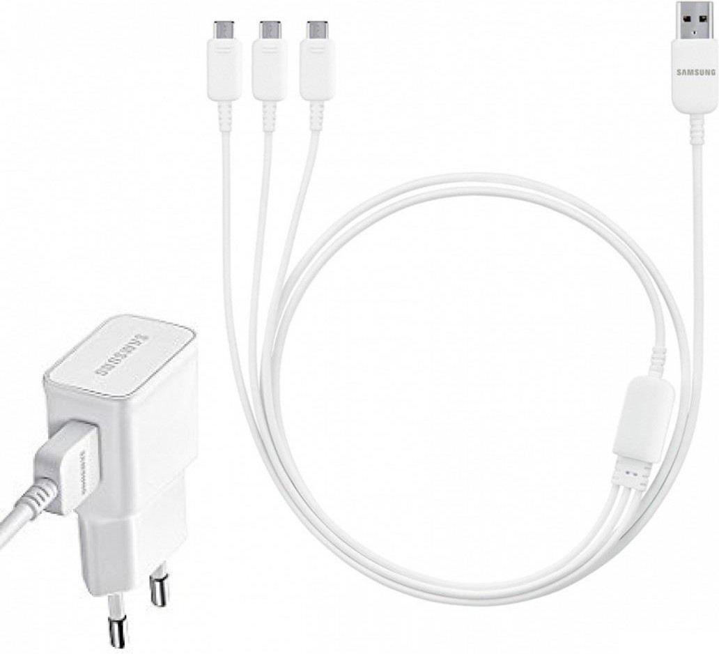 Ładowarka do telefonu Samsung Multi Charging Kit z kablami biały (ET ...