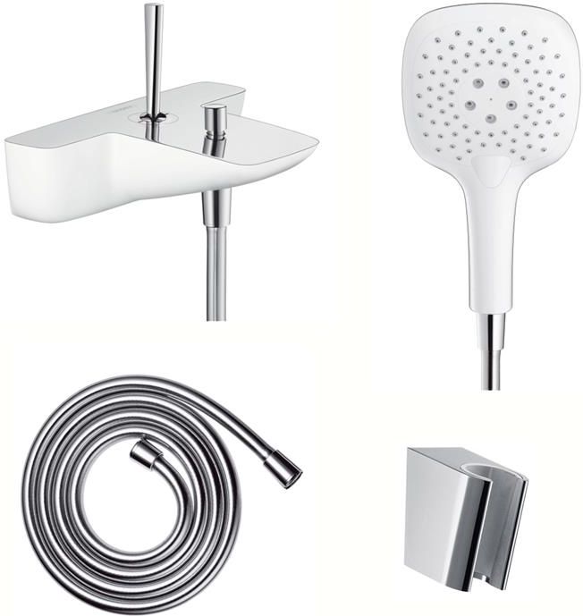 Zestaw prysznicowy Hansgrohe PuraVida biały/chrom 15472400+28557400 ...