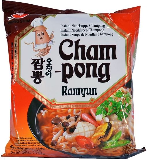 NONG SHIM 124g Cham Pong Ramen Owoce morza zupa łagodna błyskawiczna ...