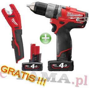 Milwaukee M12 CPD-402C + C12 PPC-0 Obcinak do rur pex + 3 Akumulator ...