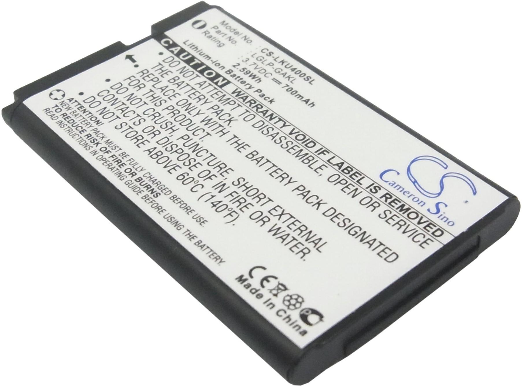Bateria Cameron Sino Lg U400 / Lglp-Gakl 700Mah Li-Ion 3.7V (CS ...